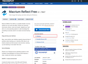 無料クローンソフト「Macrium Reflect」DLとやり方